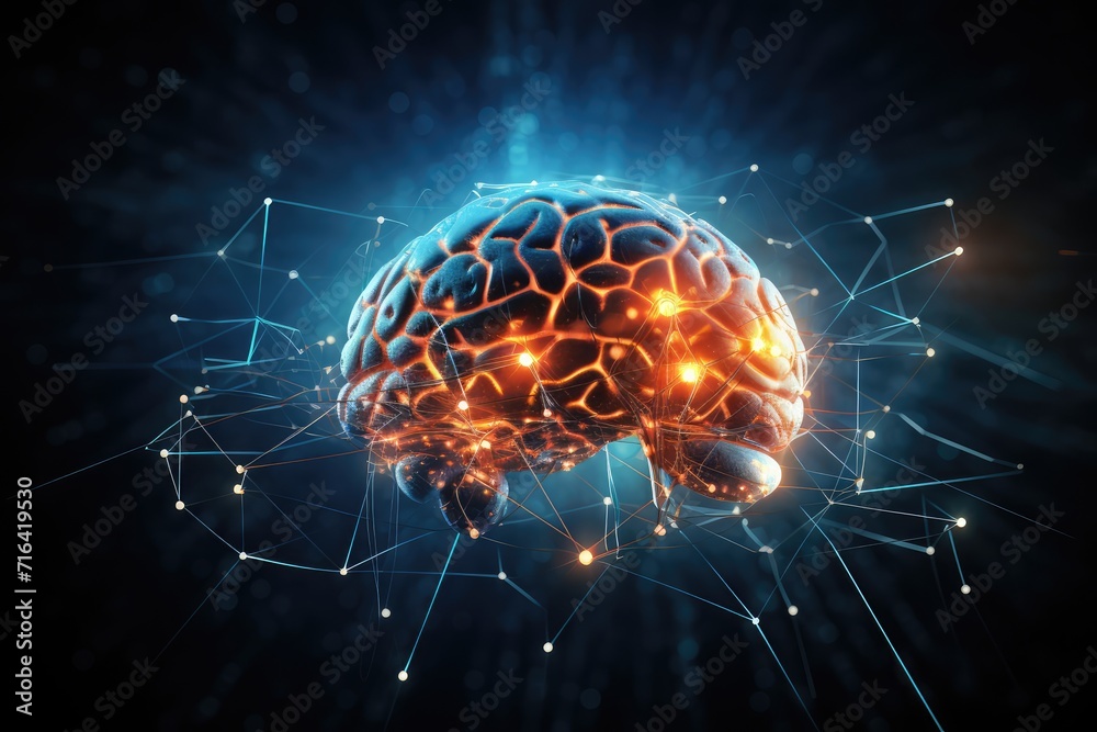 Aging brain complex puzzle - mind game ingenious synapses pathways. Wit ...