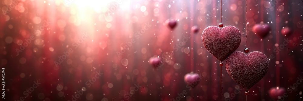 Valentine Day Sweet Holiday Background Red, Banner Image For Website ...