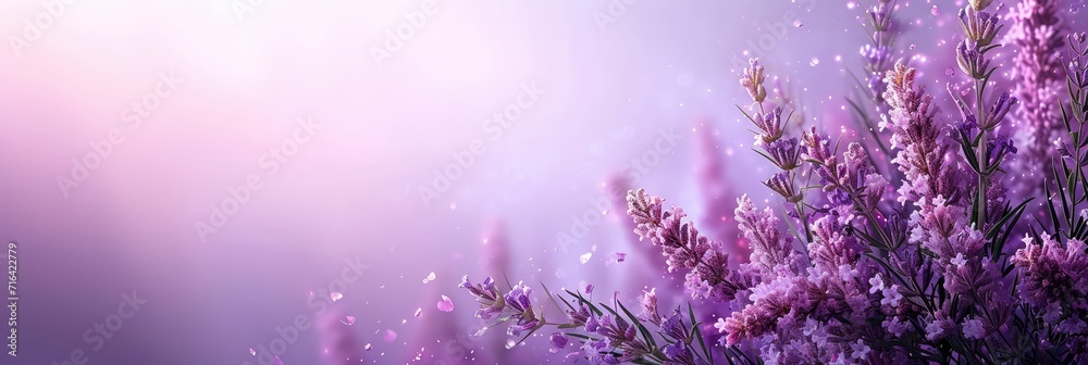 White Background Bouquet Lavender Text Frame, Banner Image For Website ...