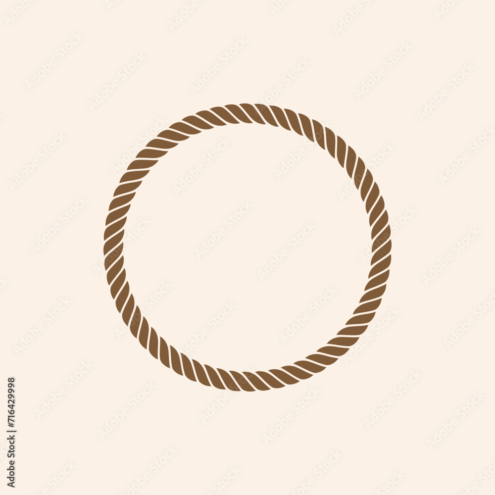 Round rope curve symbol set. Different thickness circular ropes set for ...