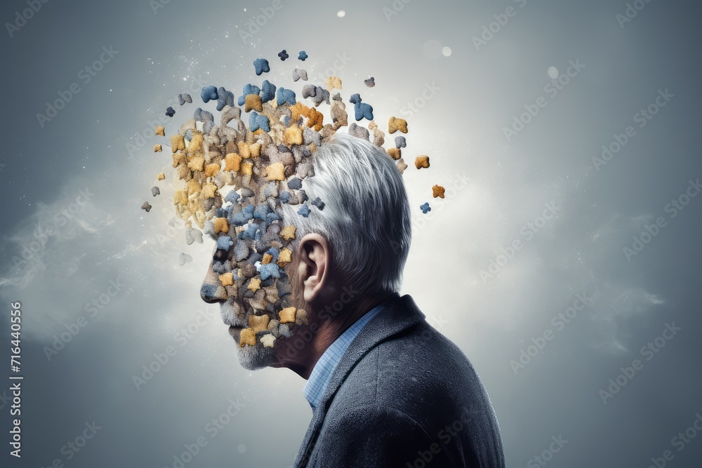 Brain dots pattern, mesmerizing display of neural particles. Electrical ...