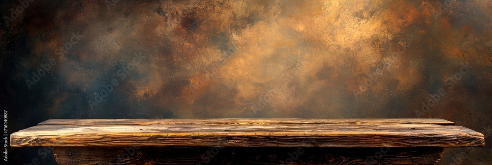 Empty Wooden Table Product Demonstration Present, Banner Image For ...