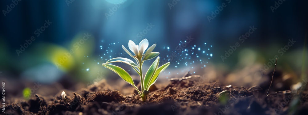 Little Plant Emerges From the Soil, Filled With Life and Hope Stock ...