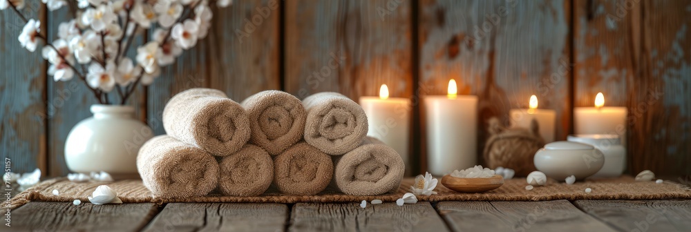 Spa Setting Treatment Concept Background, Banner Image For Website ...