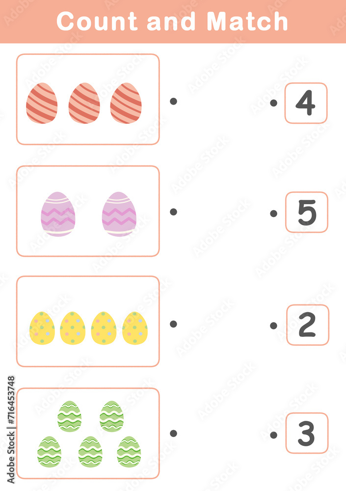 Counting Game for Preschool Children. Math Activities for Kids with ...