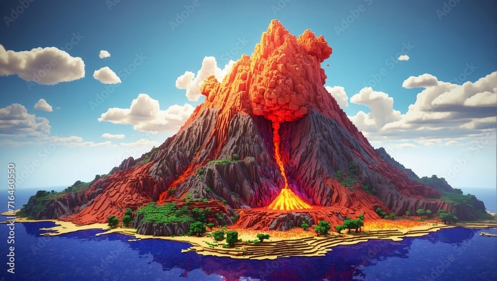 Minecraft Volcano Eruption