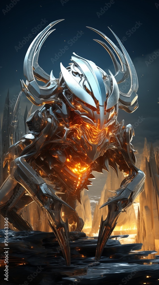 Demonic Robot in Futuristic City, A Glimpse Into the Dark Side of ...