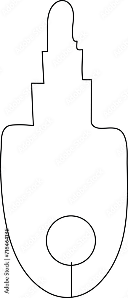 Key icon continuous one line drawing outline vector illustration Stock ...