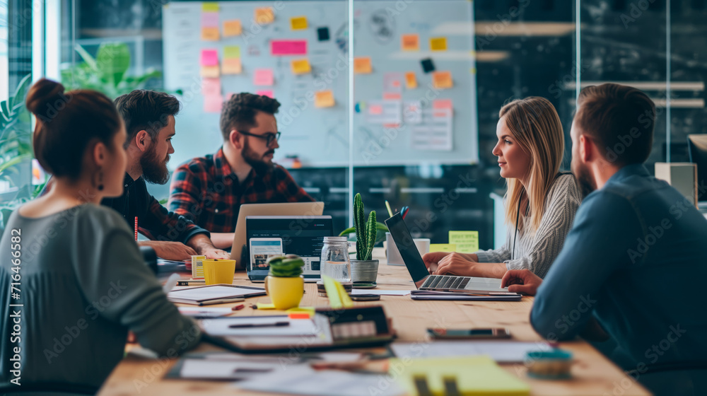 Creative Team Brainstorming Session. A diverse team collaborates around ... Creative Team Brainstorming Session. A diverse team collaborates around ...