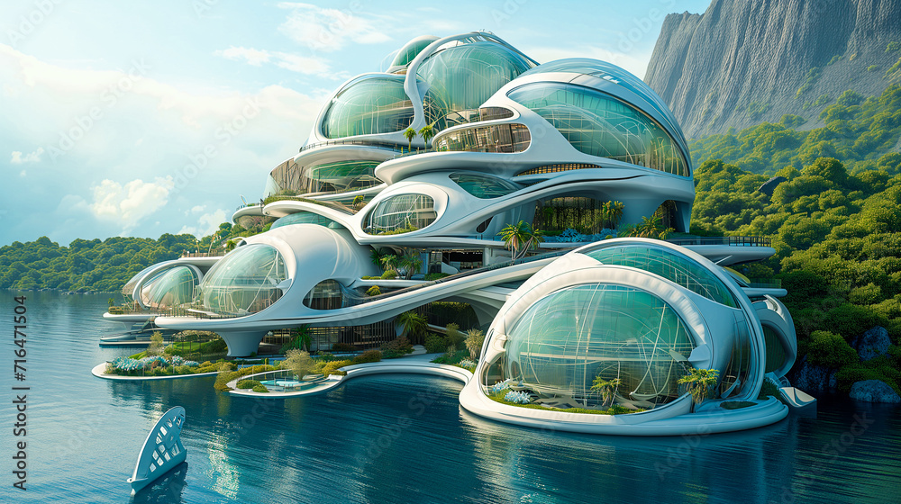 Sustainable Futuristic City Architecture. Innovative Green Design ...