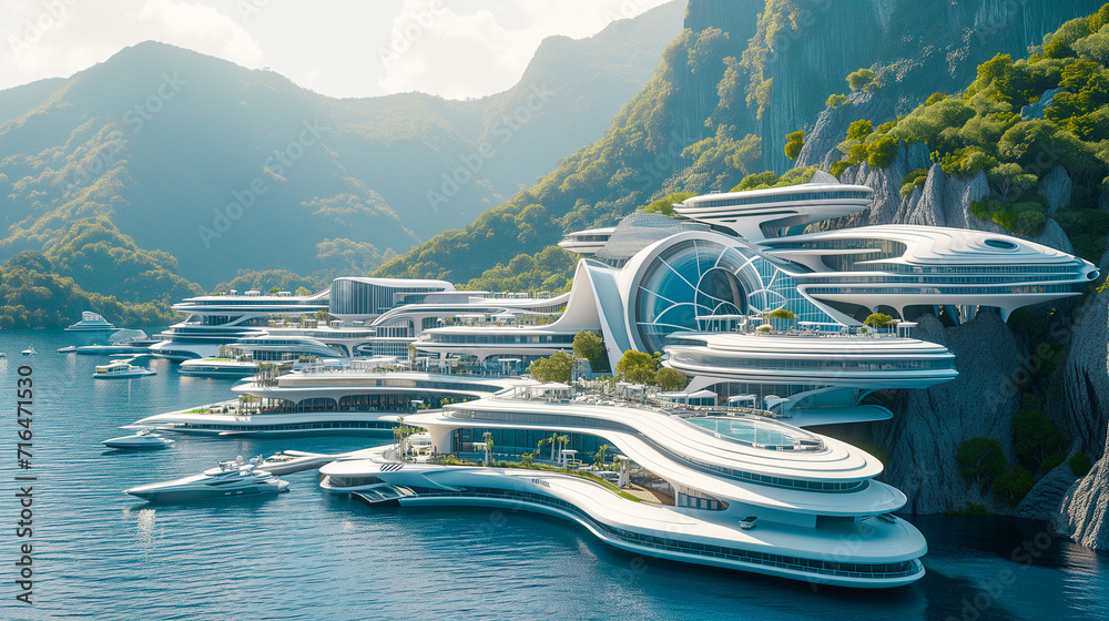 Sustainable Futuristic City Architecture. Innovative Green Design ...