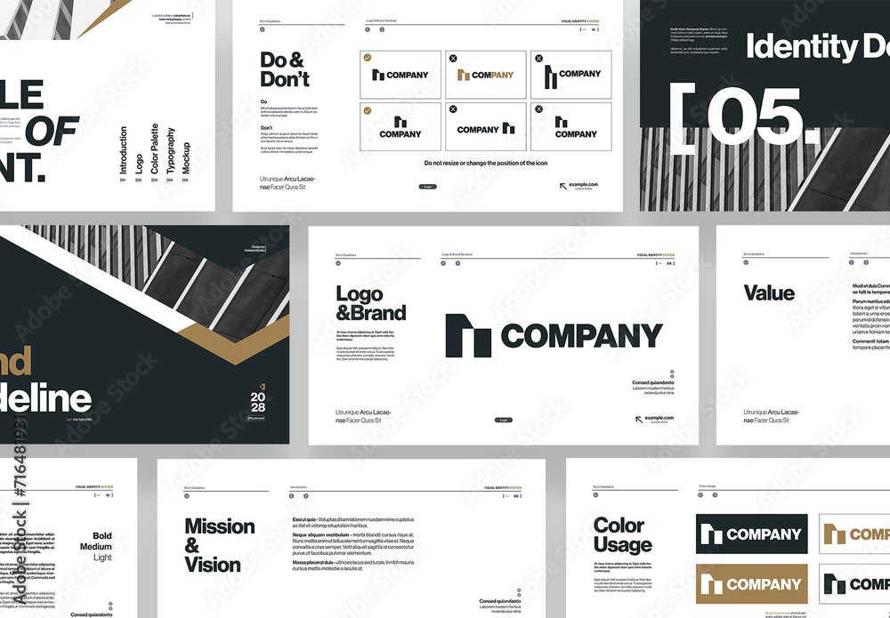 Brand Guideline Presentation Layout Stock Template | Adobe Stock