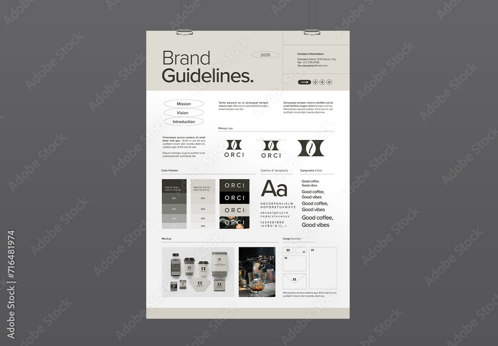 Brand Guideline Poster Layout Stock Template | Adobe Stock