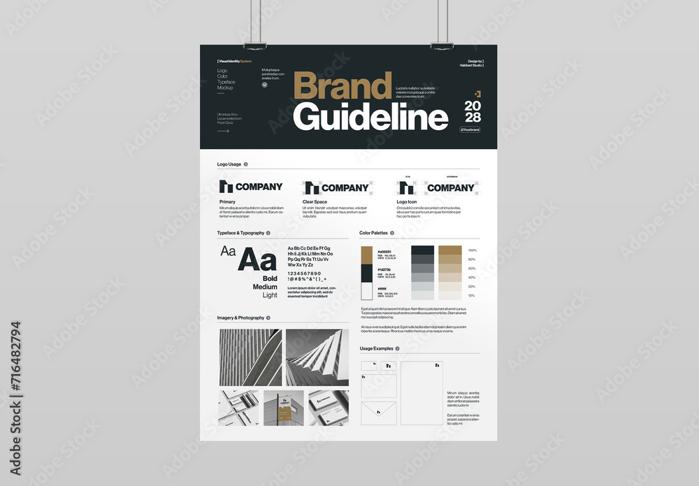 Brand Guidelines Poster Layout Stock Template | Adobe Stock