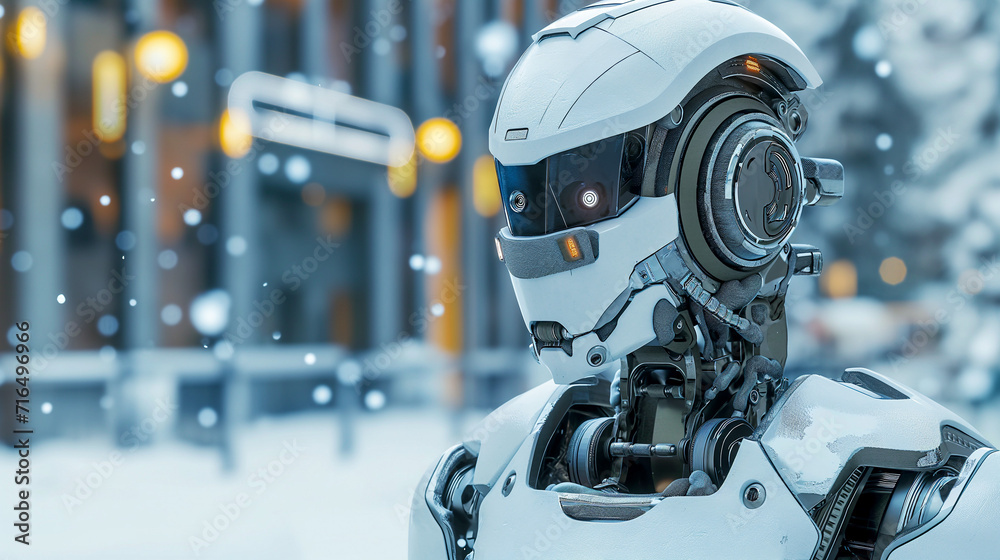 Robotic Urban Assistant on Duty at a Transport Hub, Futuristic Smart ...