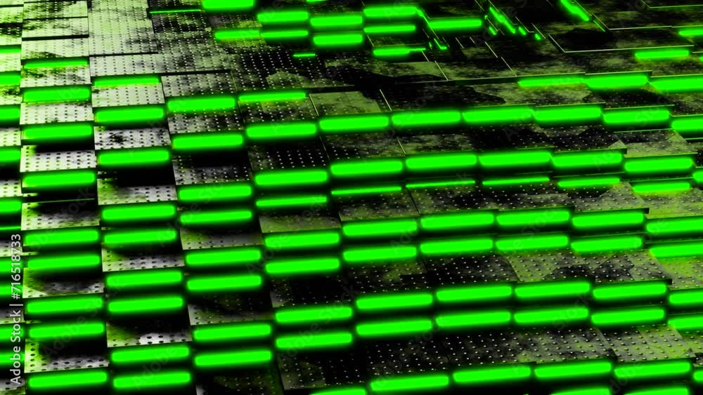 Colorful background with many square shapes, camera flying in a circle ...