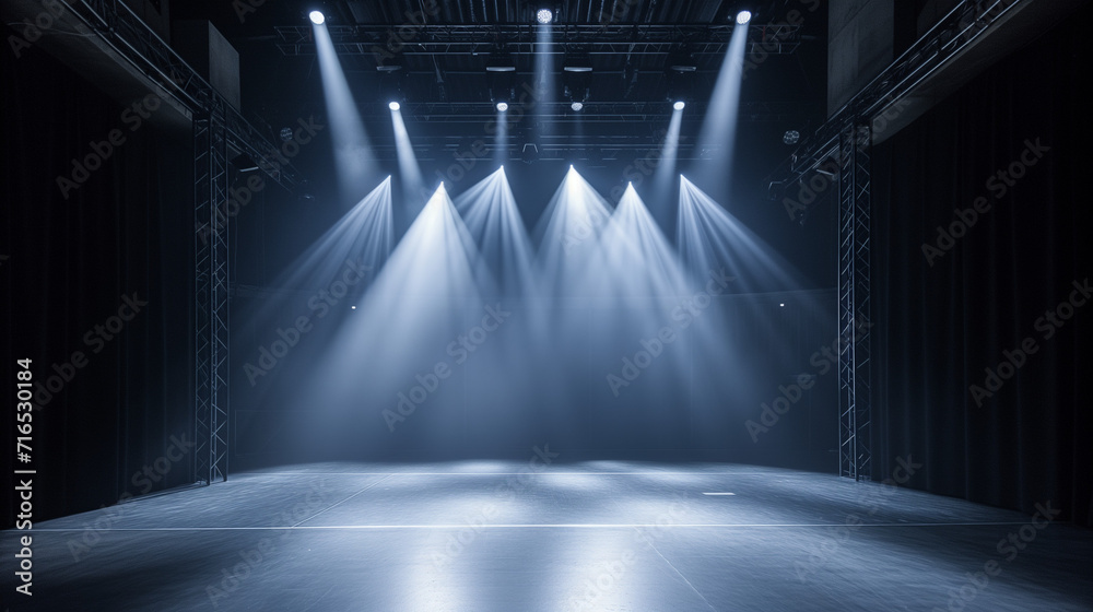 stage with spotlight, Artistic performances stage light background with ...