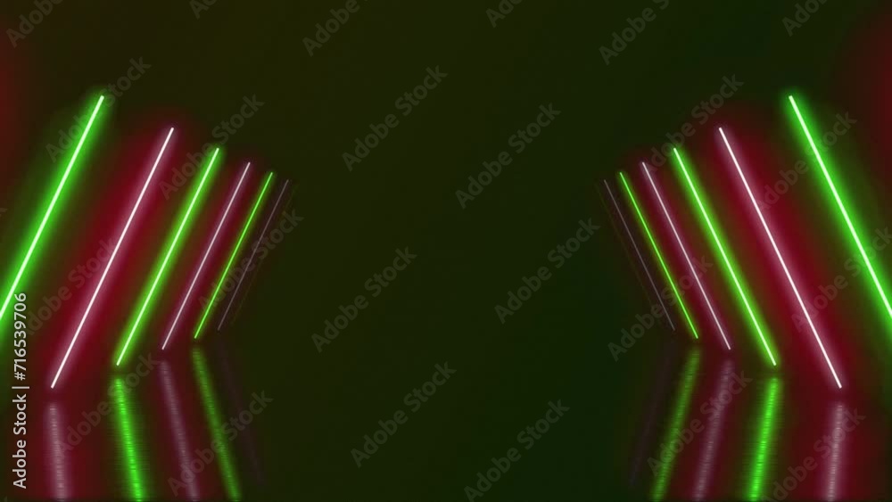 Neon Motion Background. An animation of bars of neon red and blue ...