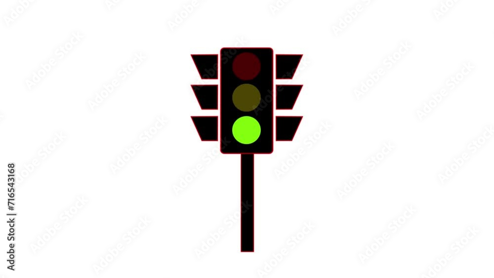 Traffic light Signals icon animation. Animation of a traffic light ...