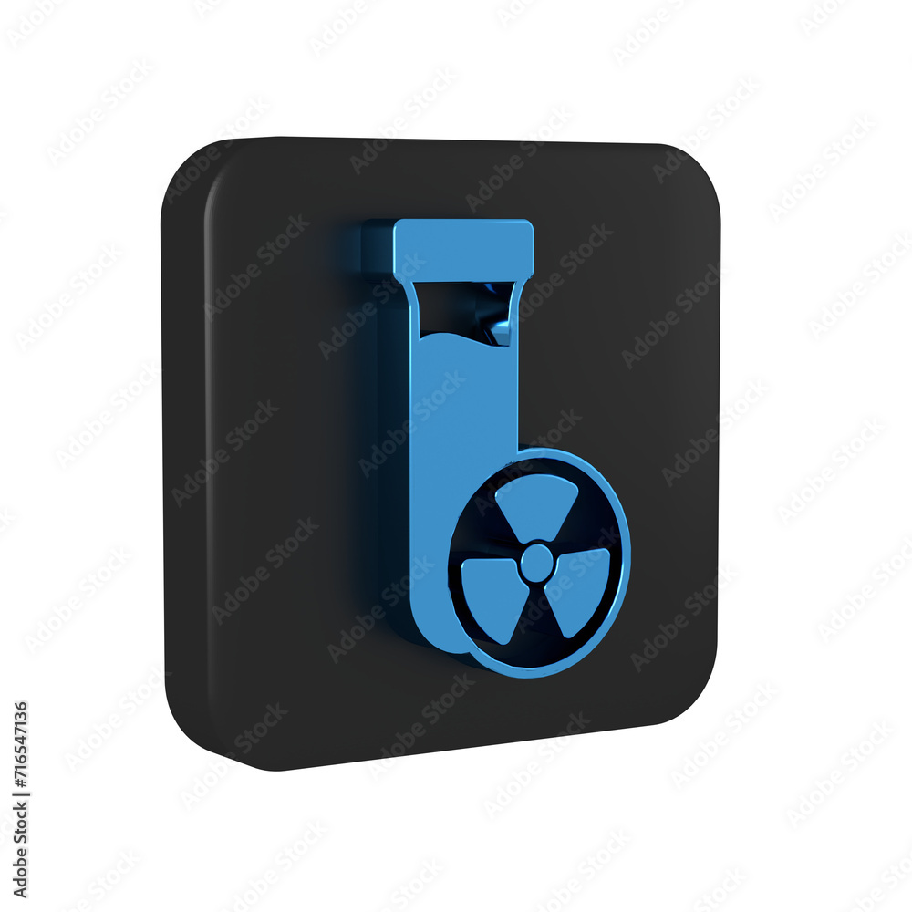 Blue Laboratory chemical beaker with toxic liquid icon isolated on ...