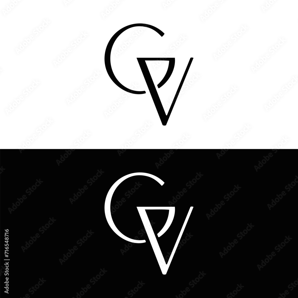 CV logo. C V design. White CV letter. CV, C V letter logo CV design ...
