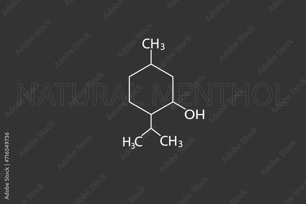 natural menthol molecular skeletal chemical formula Stock Vector ...
