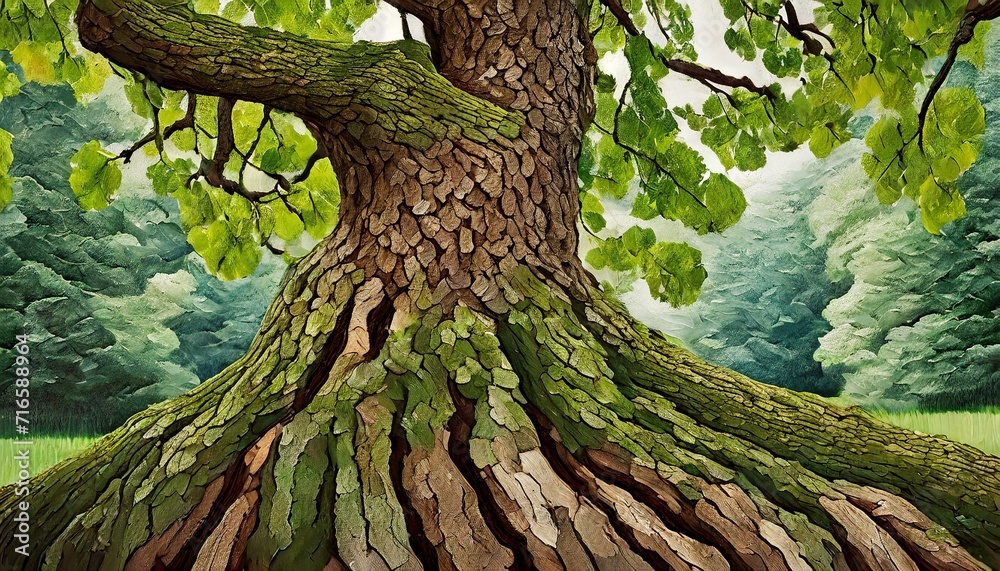 a stylized tree texture, blending realism with a touch of artistic ...