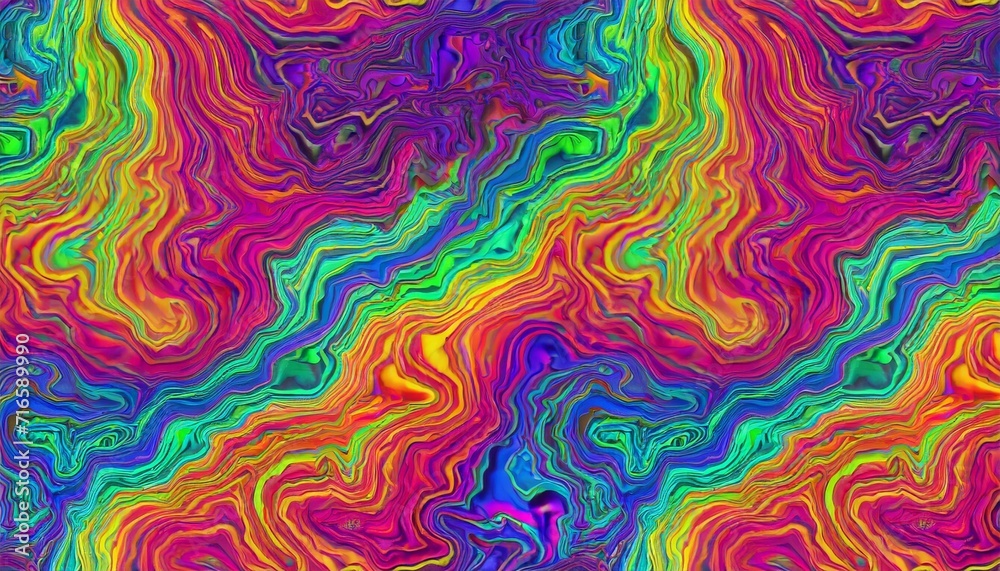 seamless psychedelic rainbow ridged topological map pattern background ...