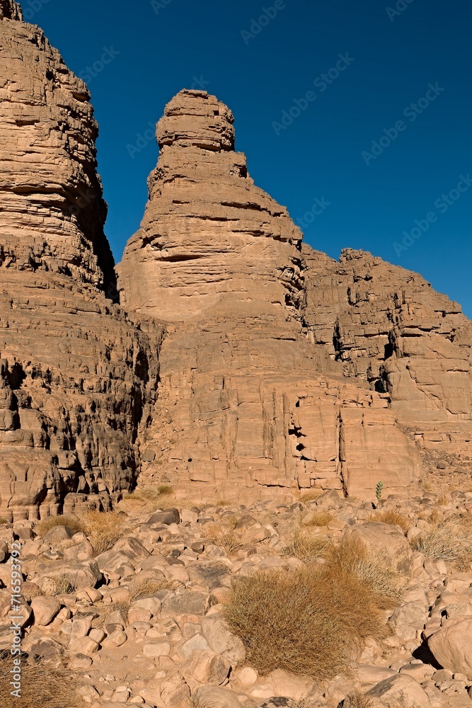 Rock formations at Guelta Tikoubaouine in the tourist area of ...