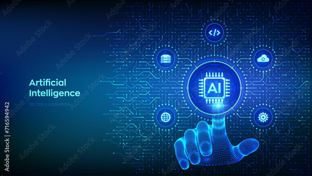 AI. Artificial intelligence. Machine learning technology. Big data ...