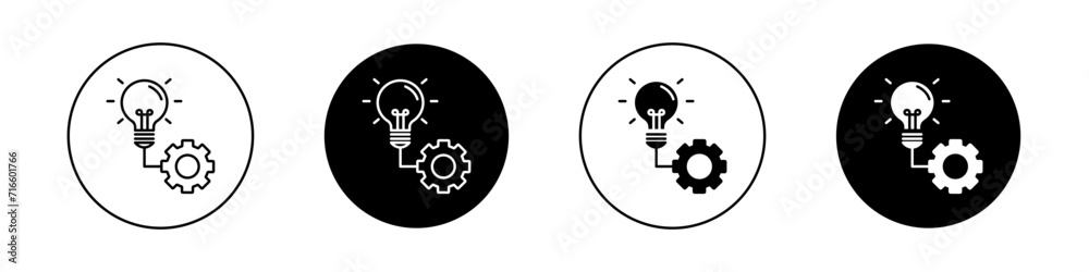 Vecteur Stock Implementation icon Set. Business execute technology ...