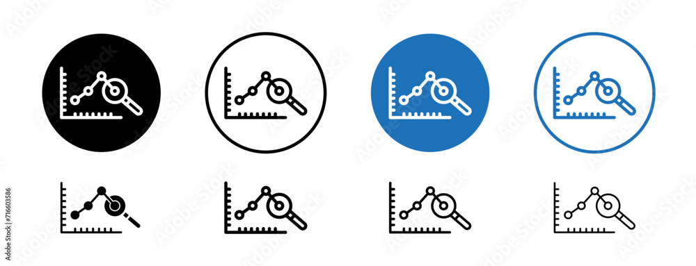 Market Prediction Line Icon Set. Graph statistics forecast for predict ...
