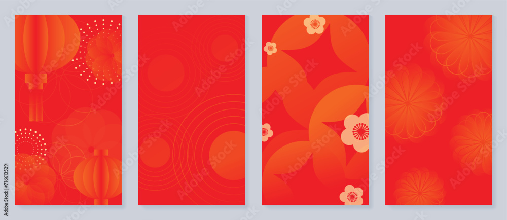 Chinese New Year cover background vector. Luxury background design with ...