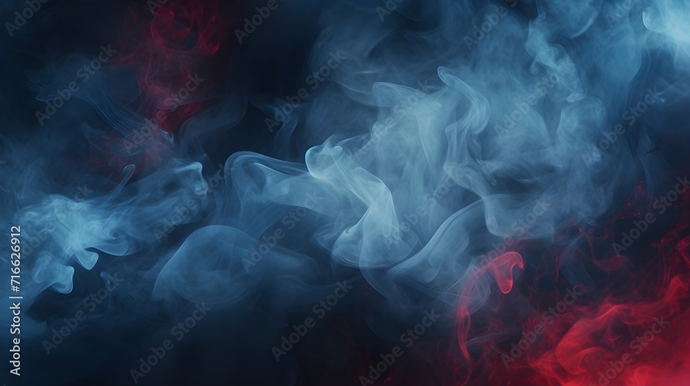 Abstract smoke overlay, fog, cloudiness, mist, or smog moves on a black ...