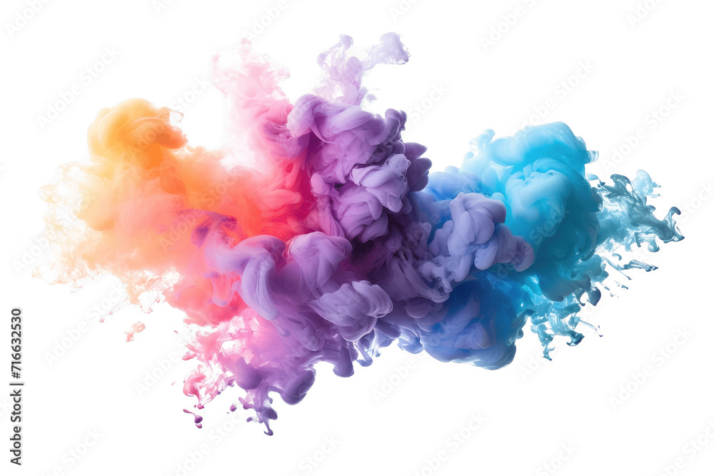 Colorful smoke explosion isolated on transparent background Stock ...