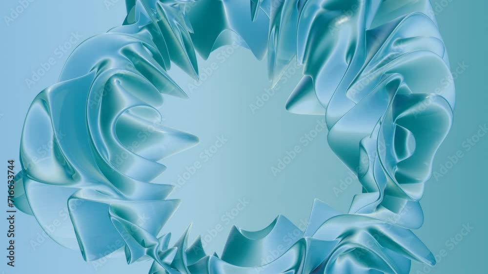 Vidéo Stock Waves of dynamic waveforms with 3D effects, creating a visually rhythmic and ...