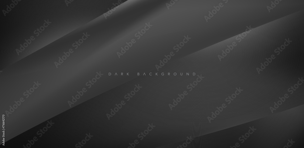 Abstract dark background with wave design. Realistic 3d design. Elegant ...