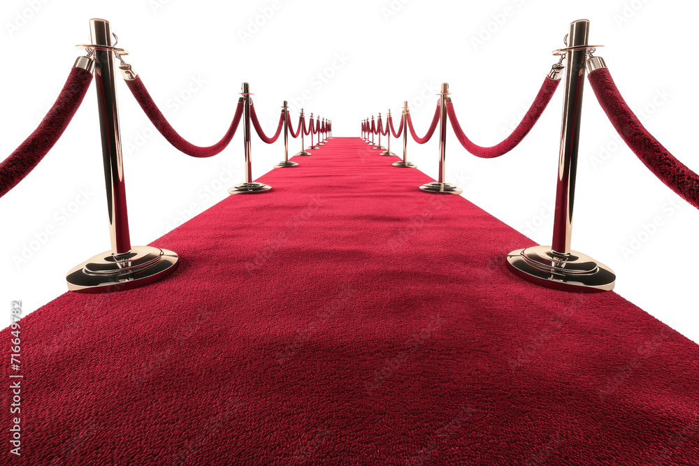 Red Carpet Hallway with red dividers and ropes for the Cinema and ...