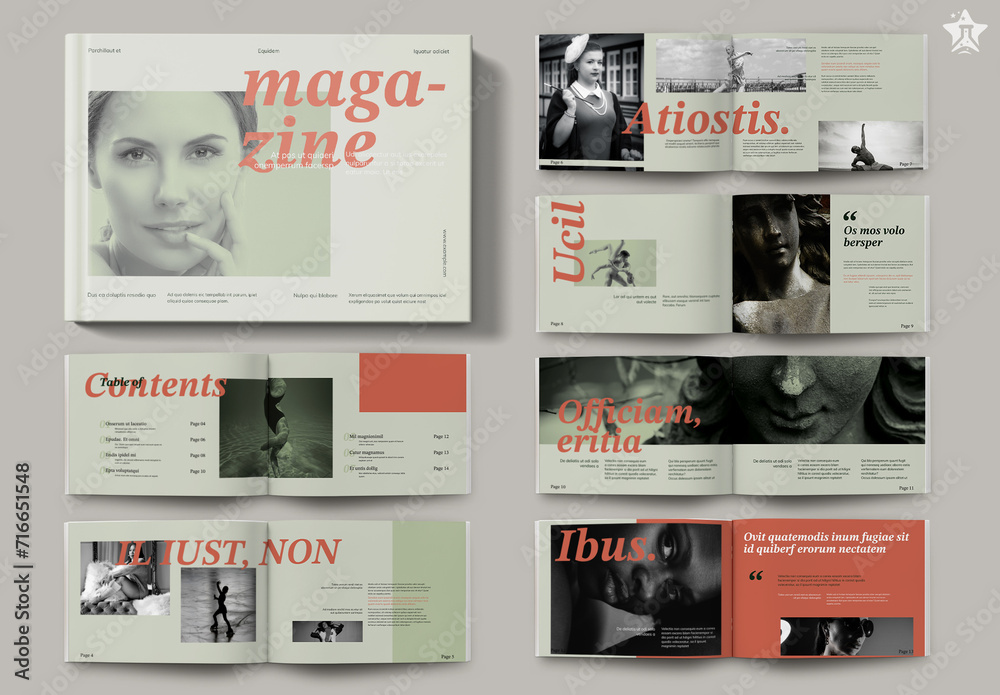 Magazine Landscape Layout Stock Template | Adobe Stock