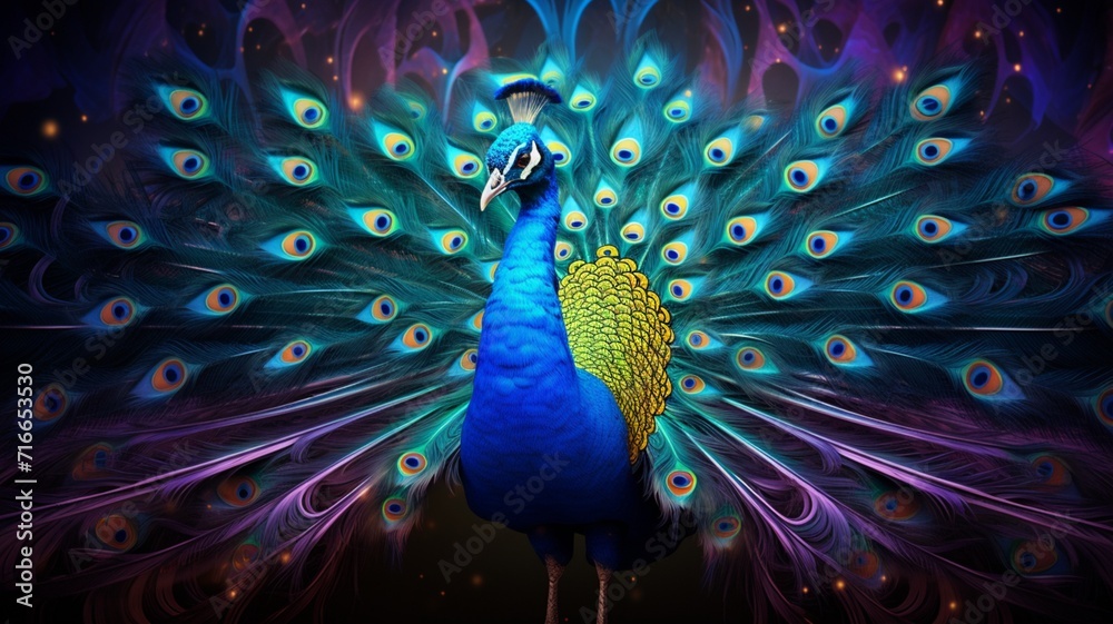 Beautiful peacock hand drawing royalty Image AI generated art Stock ...