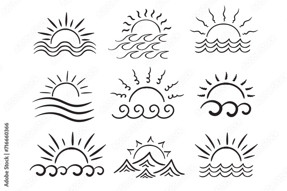 Sunshine And Sea Waves Svg Sunshine Svg Ocean Svg Sun And Sea Sea