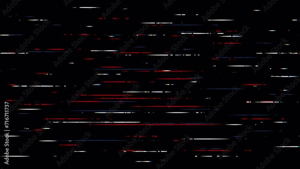 Vidéo Stock Linear horizontal glitch interference on a black screen ...