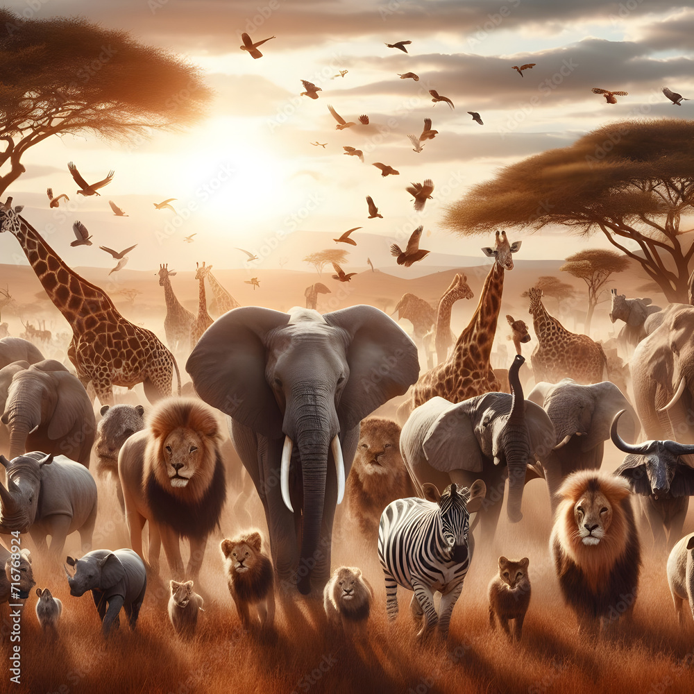 A herd of wild animals standing next to each other. Heartwarming Photo ...