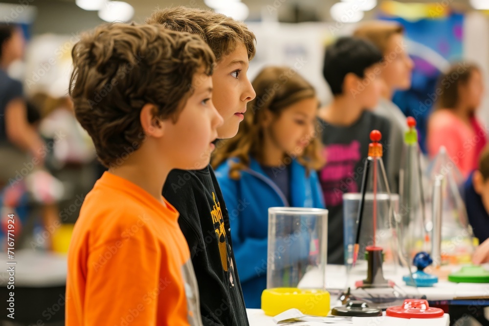 Children participating in a science fair on Albert Einstein's Birthday ...