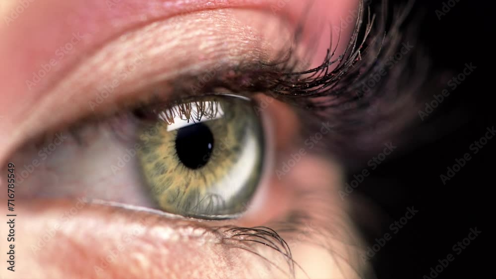 Vidéo Stock Skin, closeup and eye of person thinking, vision and ...