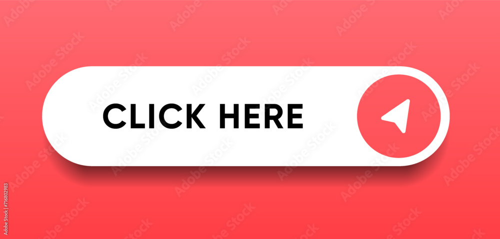 Click Here Web Buttons With Hand Cursor Set Of Action Button With Arrow Pointer Click Button