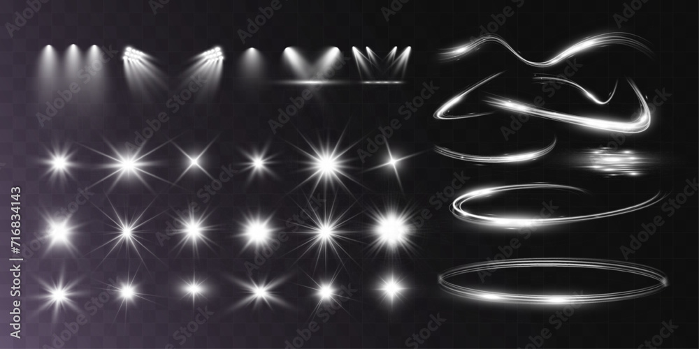 Light flare wave shine effect,vector glow line sparkle shine. Silver ...
