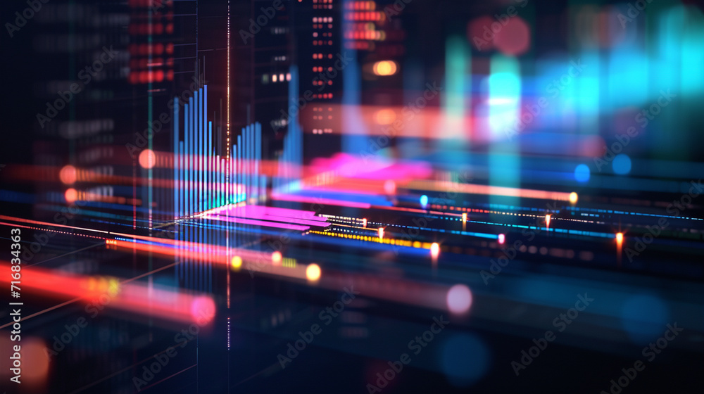 A futuristic display of a holographic Gantt chart for project ...