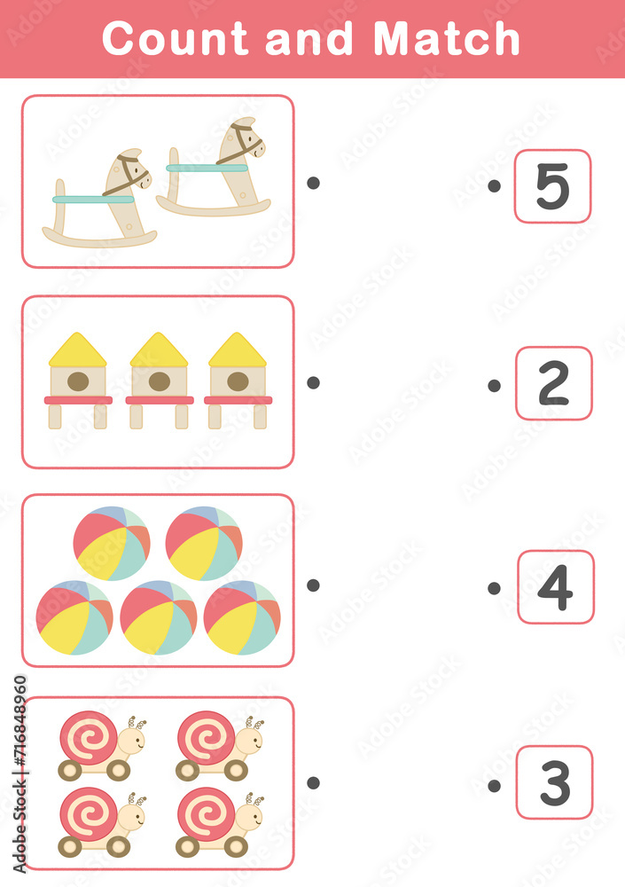 Counting Game for Preschool Children. Math Activities for Kids with ...