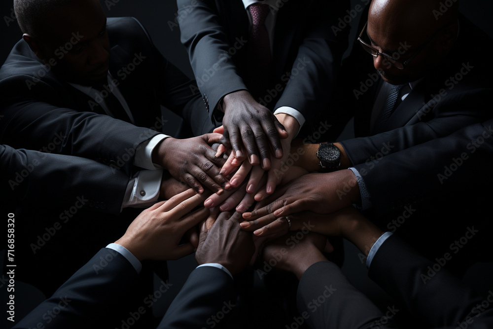 A powerful image capturing the strength of a united business team ...
